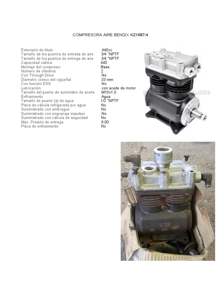 Compresora Aire Bendix KZ1087 | PDF
