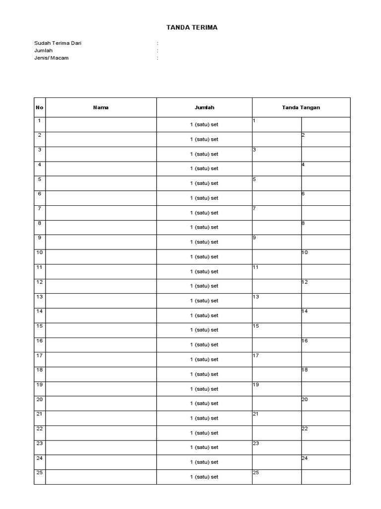 FORMAT TANDA TERIMA ATK | PDF