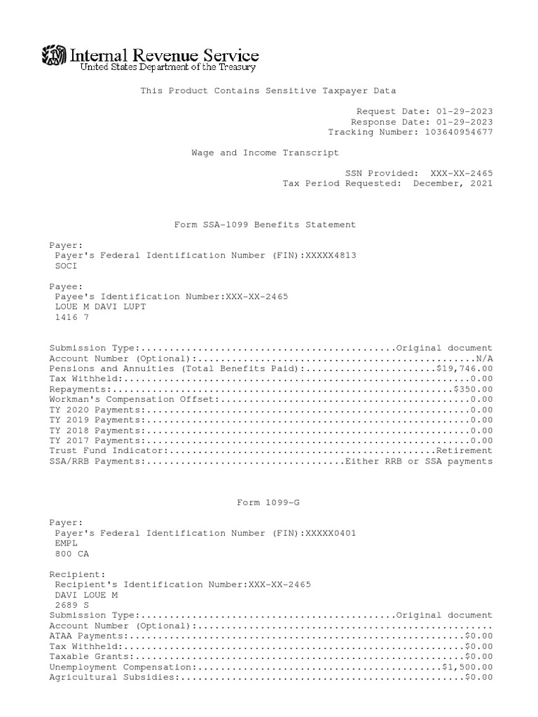 Wage and Income - LUPT - 103640954677 | PDF | Payments | Individual Retirement Account