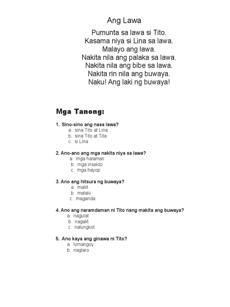 Ang Lawa | PDF