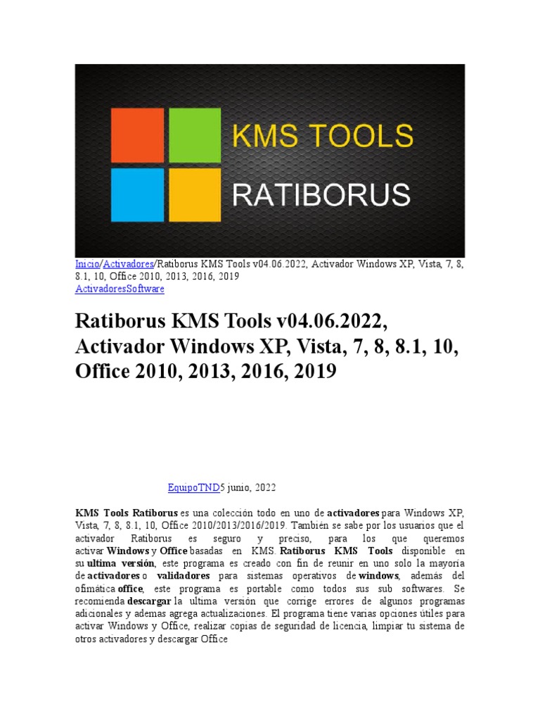 Ratiborus KMS Tools v04.06.2022 | PDF | Microsoft Windows | Windows 8.1