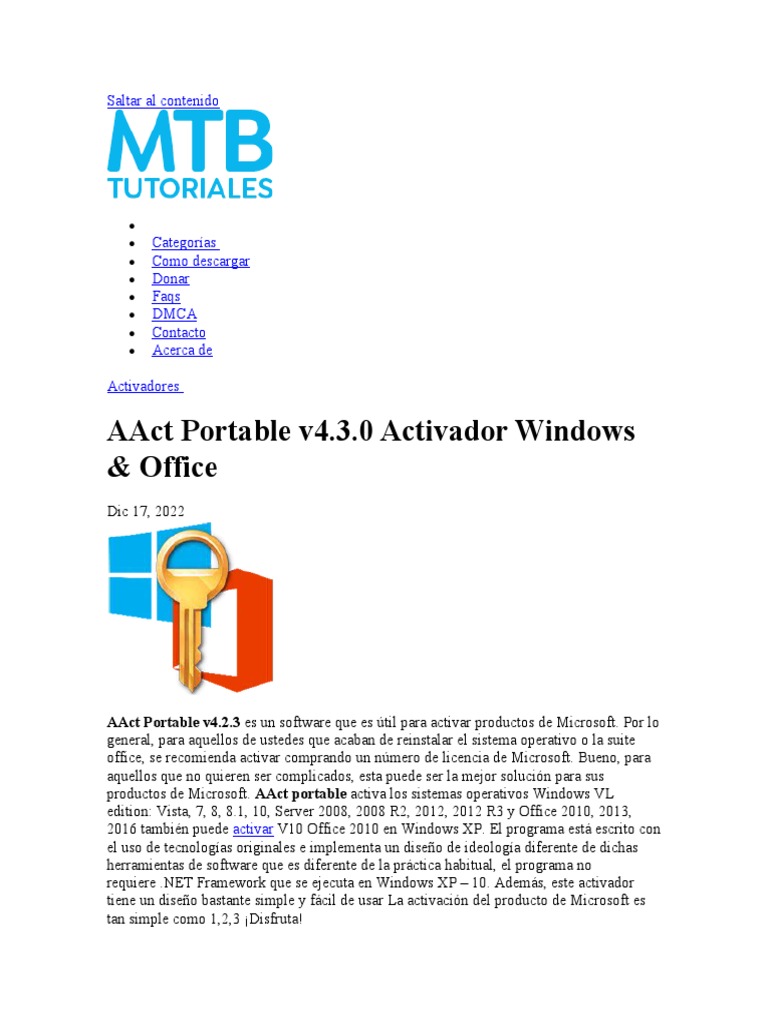 Aact Portable V4.3.0 Activador Windows & Office: Saltar Al Contenido ...