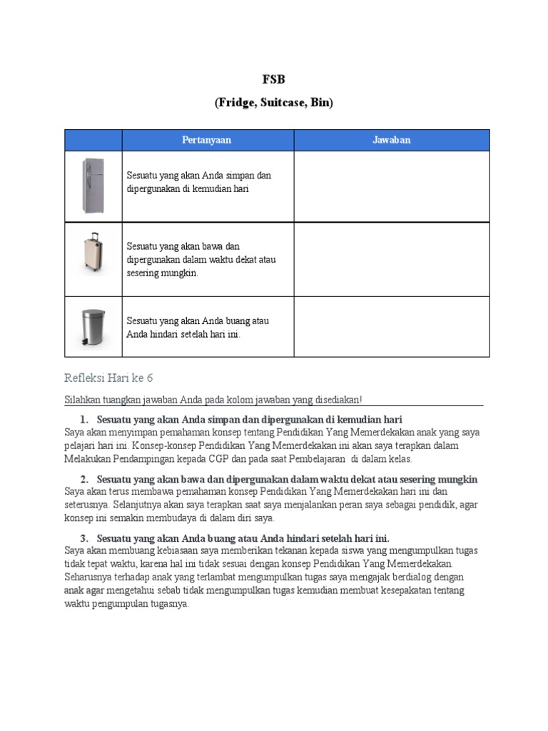 Refleksi Model FSB | PDF