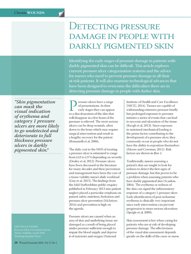 Detecting Pressure Damage in People With Darkly Pigmented Skin | PDF ...