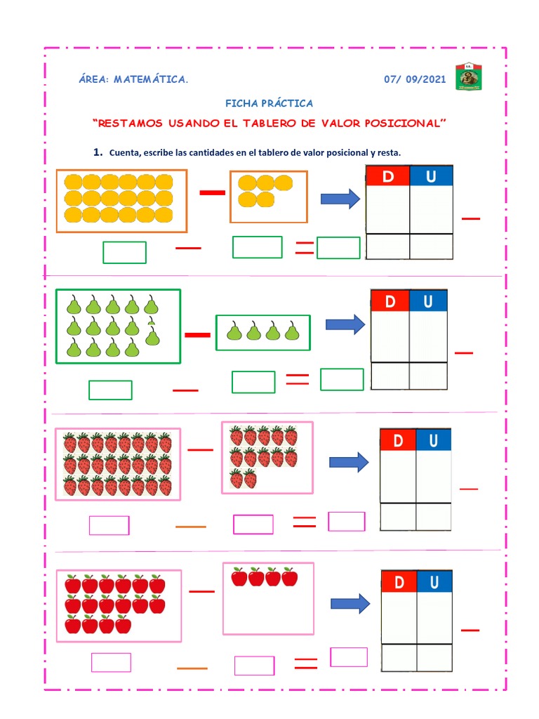 Restamos Usando El Tablero de Valor Posicional | PDF