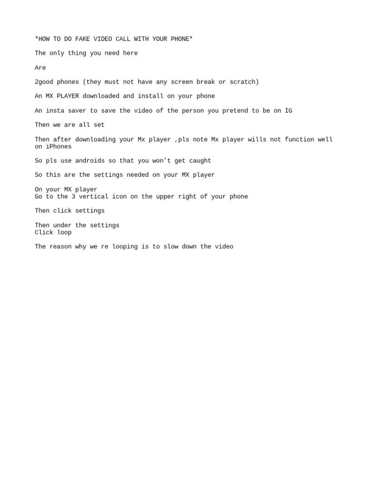 HOW TO DO FAKE Video Call | PDF | Software | Mobile Phones
