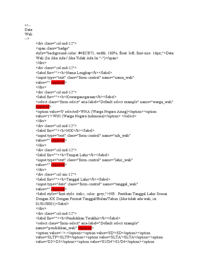 Data Wali Eror | PDF