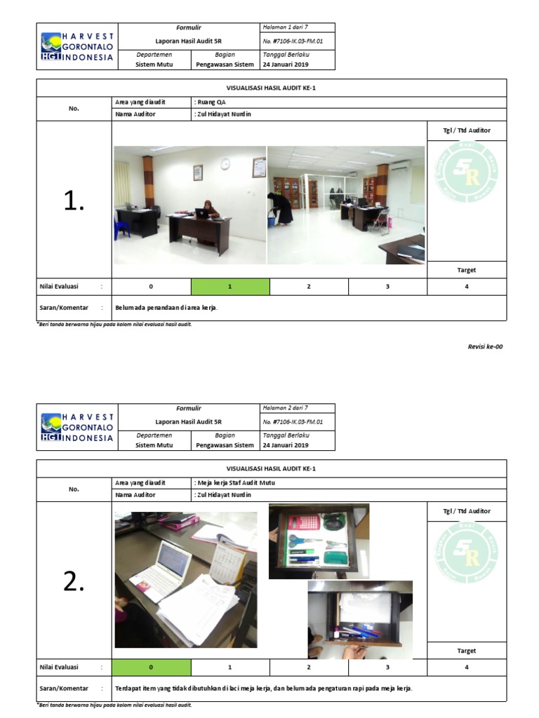 Laporan Hasil Audit 5R QA | PDF