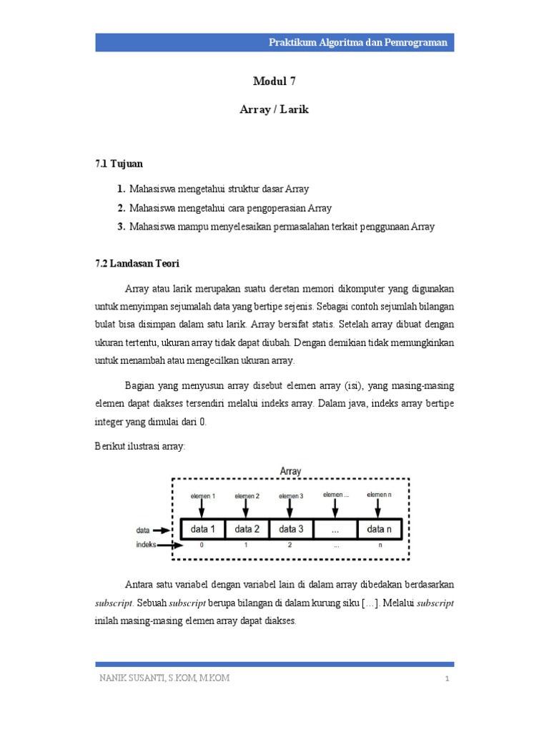 Modul 7 Array | PDF