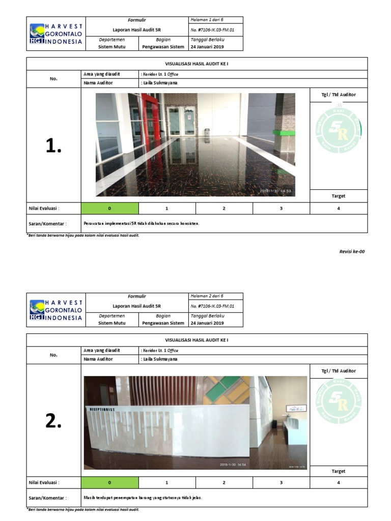 Laporan Audit 5R Koridor Office | PDF
