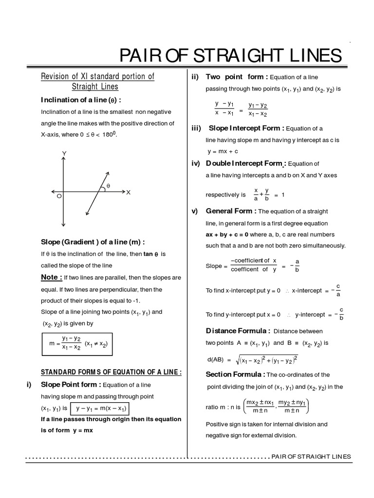 Pair of Lines | PDF | Slope | Line (Geometry)