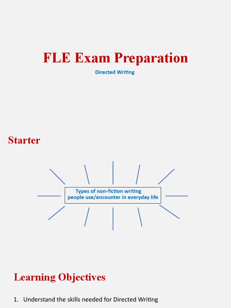 Igcse Fle Directed Writing Preparation Pdf Reading Comprehension Genre