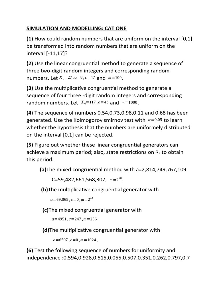 Random Number Generation Techniques | PDF