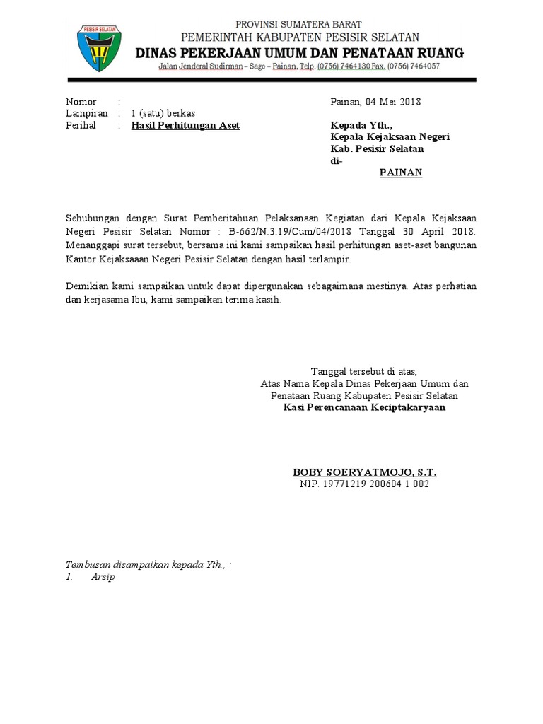 Surat Pemberitahuan Pelaksanaan Kegiatan | PDF