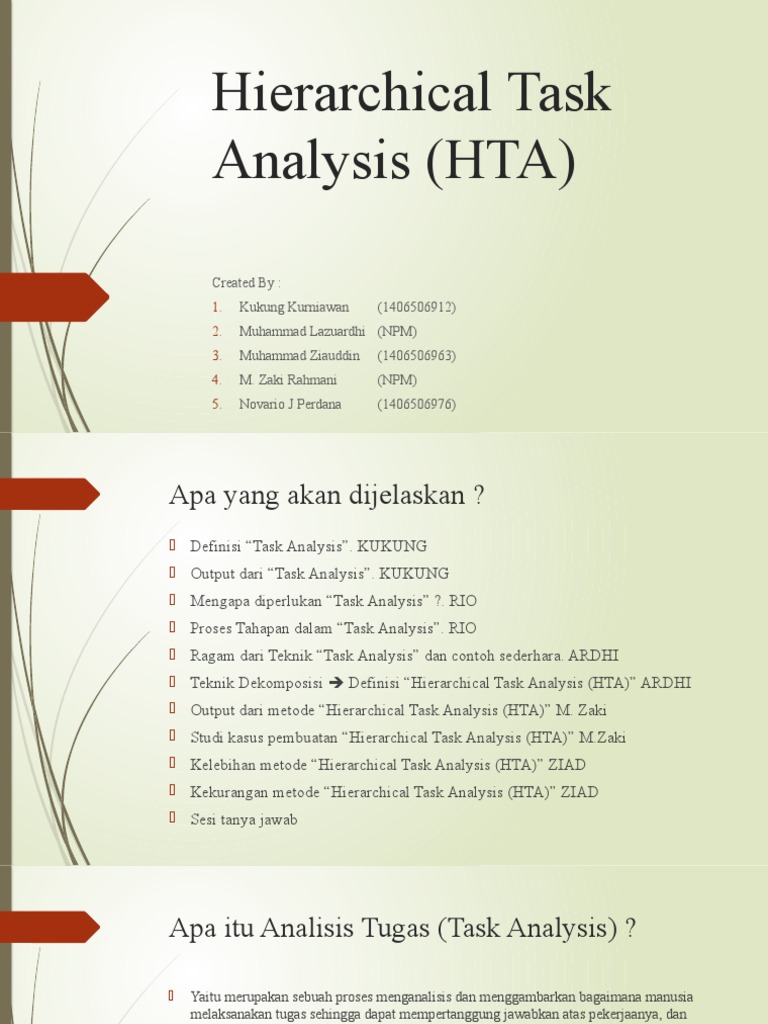 Hierarchical Task Analysis (HTA) | PDF | Komputer