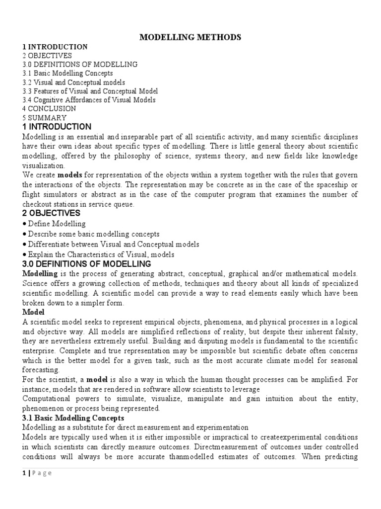 5 Modelling Methods 5 | PDF | Conceptual Model | Methodology