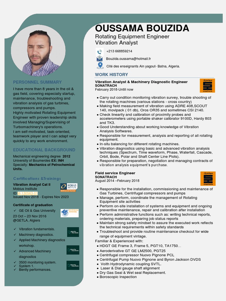 BOUZIDA Oussama Resume BN | PDF | Engineering | Applied And Interdisciplinary Physics