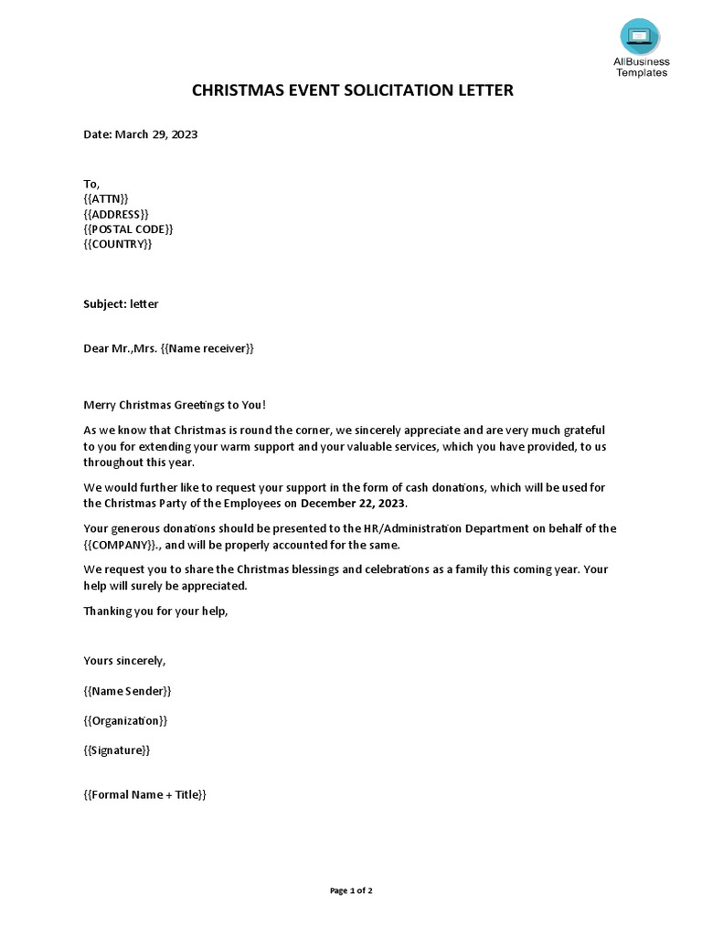 Christmas Solicitation | PDF