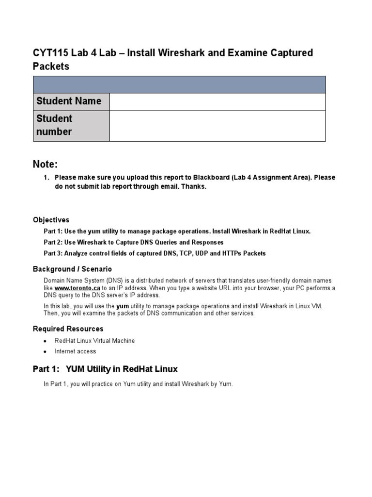 Install Wireshark & Analyze Packets | PDF | Transmission Control Protocol | Port (Computer ...