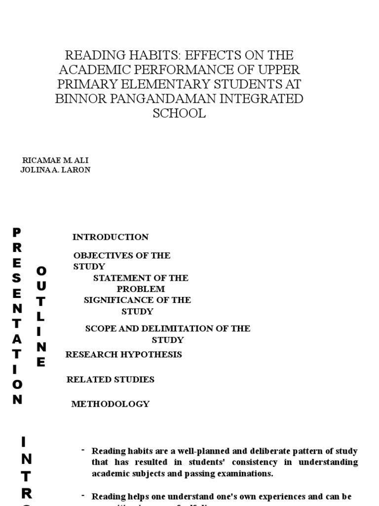 Thesis Ppt. Bsed English | PDF | Survey Methodology | Behavior Modification