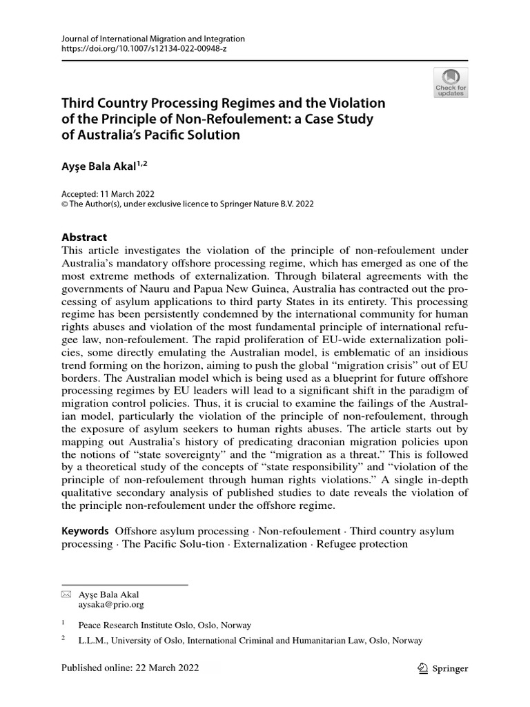 The Pacific Solution | PDF | Immigration Detention | Refugee