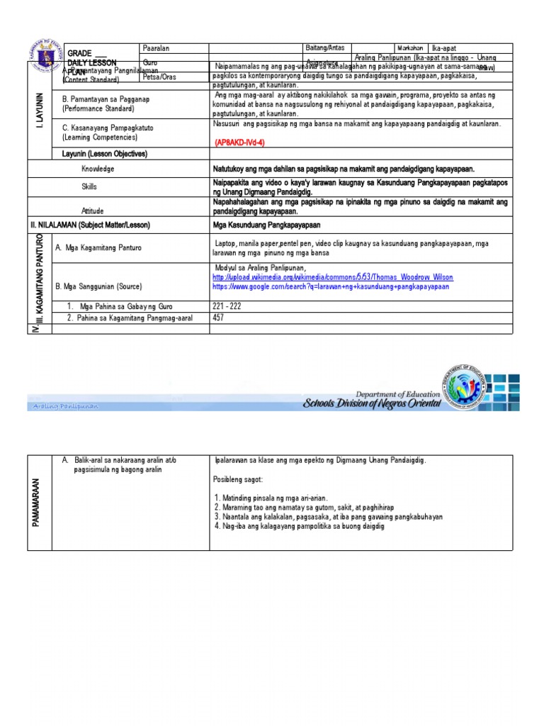 4th Qtr. LP - Week 4 (Day 1) | PDF