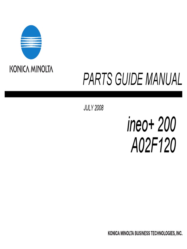 Parts Guide for ineo+ 200 Model | PDF | Equipment | Manufactured Goods