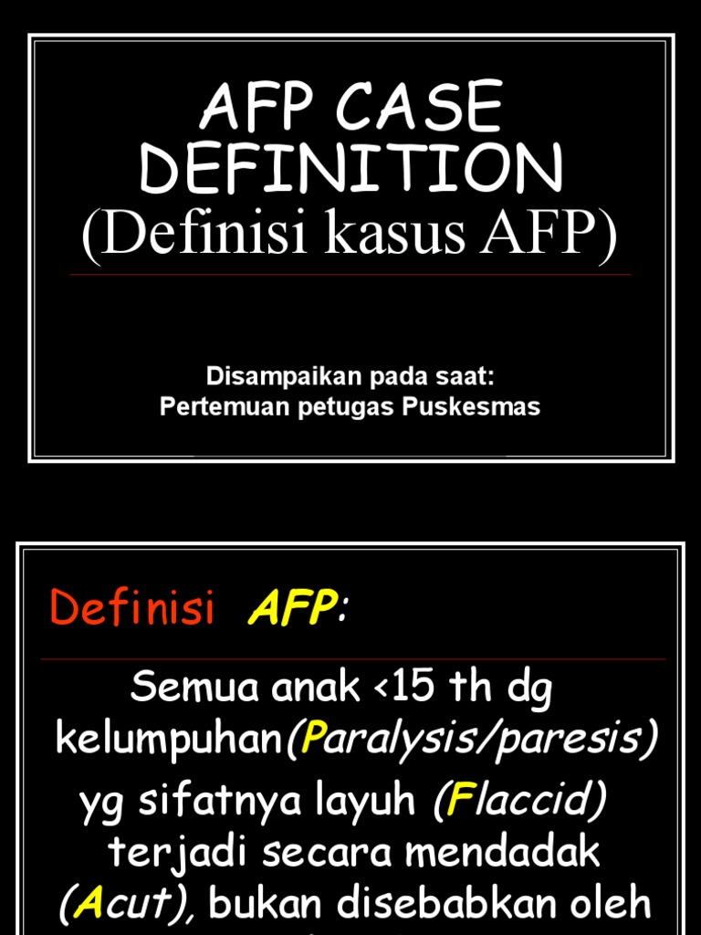 Surv Afp Case Definition | PDF | Sains & Matematika