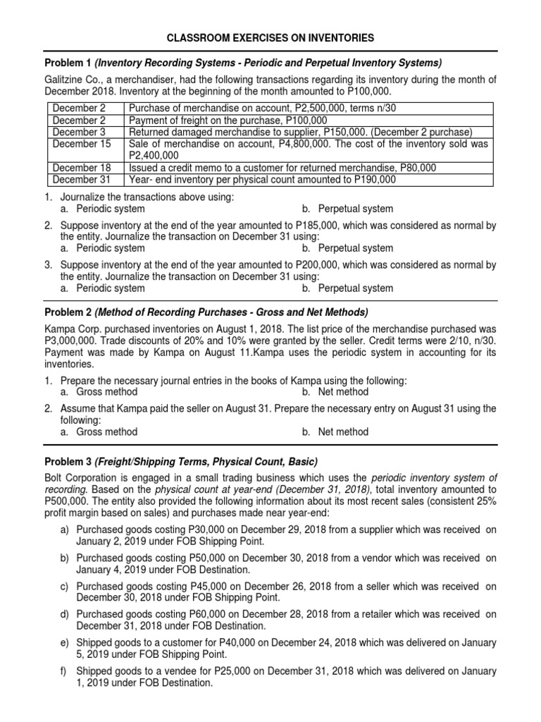 Inventories Handouts | PDF | Inventory | Cost Of Goods Sold