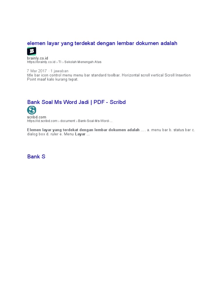 Elemen Layar Terdekat di Word | PDF