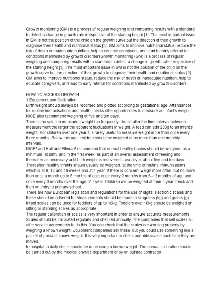 How To Monitor Growth | PDF | Weighing Scale | Weight