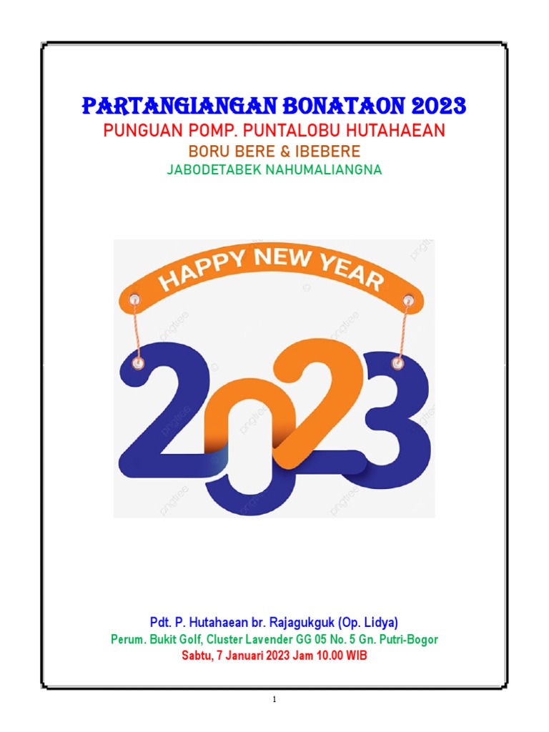 Acara Bonataon 2023-Cimanggis | PDF