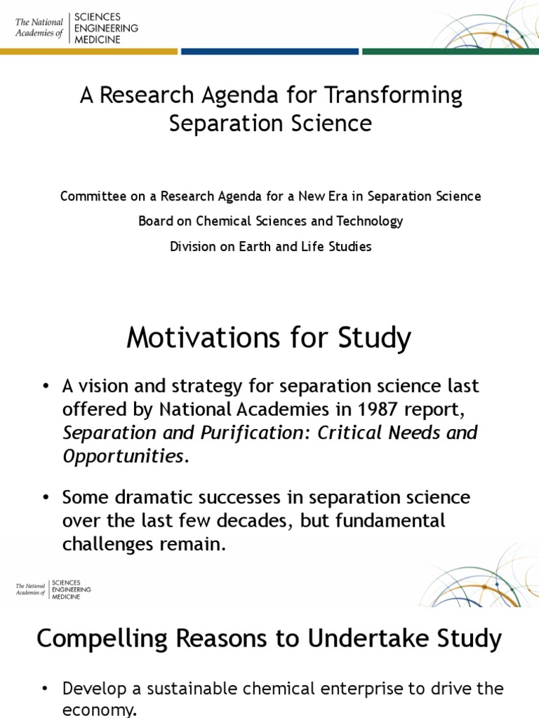 Research Agenda for Separation Science | PDF | Science | System