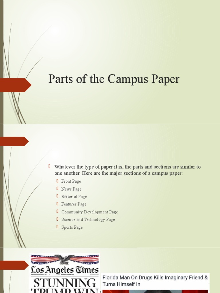 Parts of The Campus Paper | PDF | Newspapers | Letter To The Editor