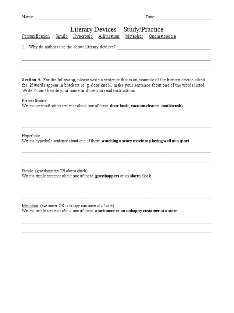 Lit Device Study Guide | PDF