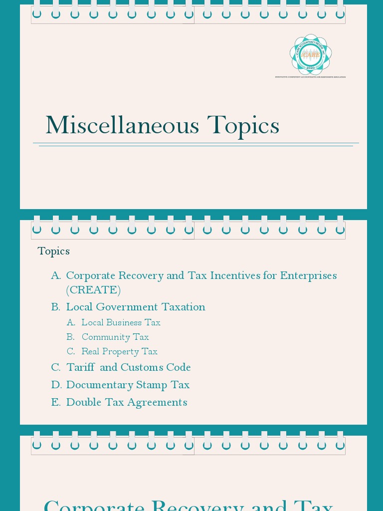 Miscellaneous Topics | PDF | Taxes | Tax Deduction