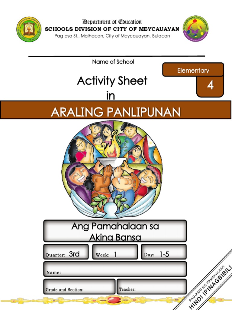 Araling Panlipunan 4: Activity Sheet in | PDF