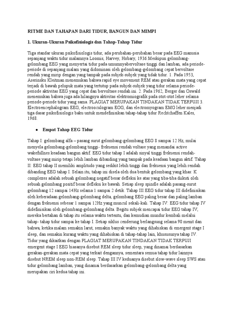 Ritme Dan Tahapan Dari Tidur | PDF