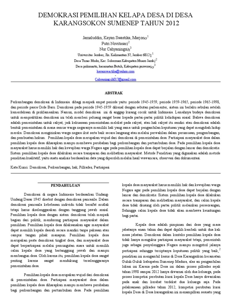 Jurnal PKN (Demokrasi) 1 | PDF