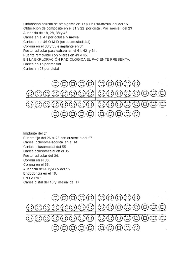 Ejercicios Odontogramas | PDF
