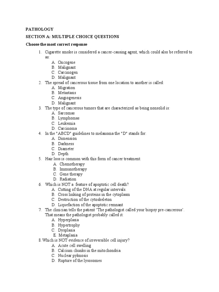 MCQs Nursing | PDF | Cancer | Inflammation