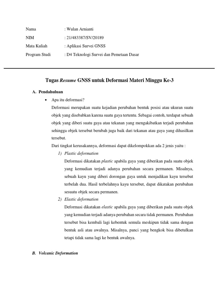 Resume M3 - Aplikasi Survei GNSS - Wulan Arnianti - 483387 | PDF