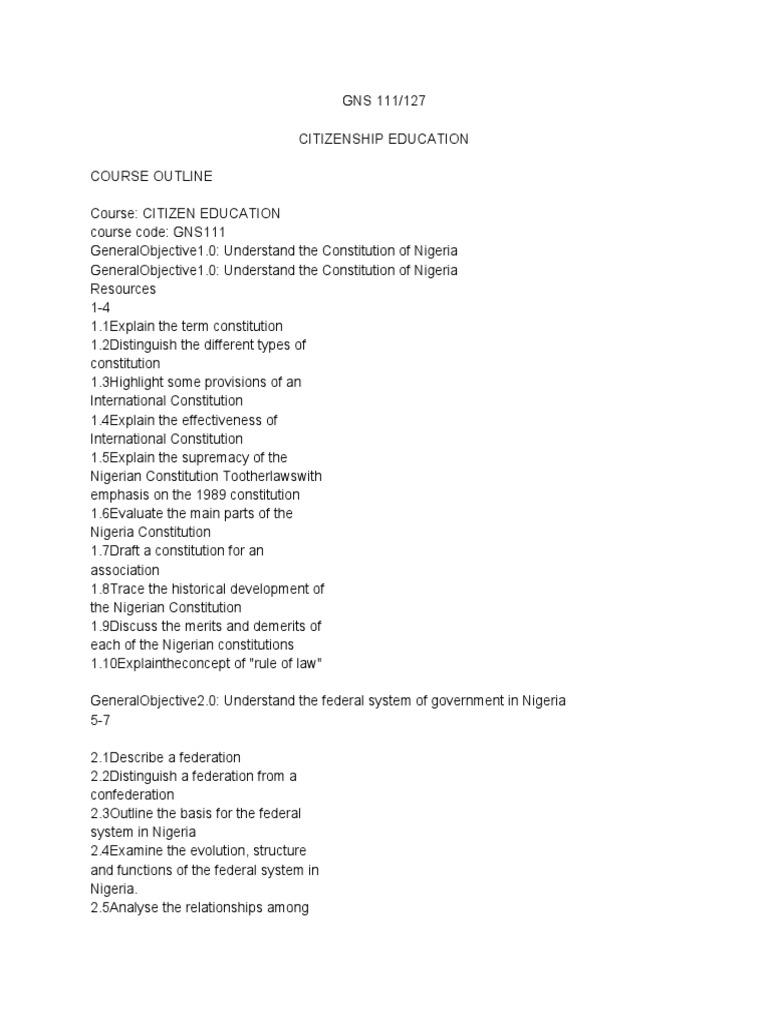 GNS 111 127 | PDF | Constitution | Citizenship GNS 111 127 | PDF | Constitution | Citizenship