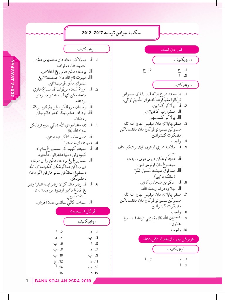 Bank Soalan Psra 2018 Bank Soalan Psra 2018 | PDF