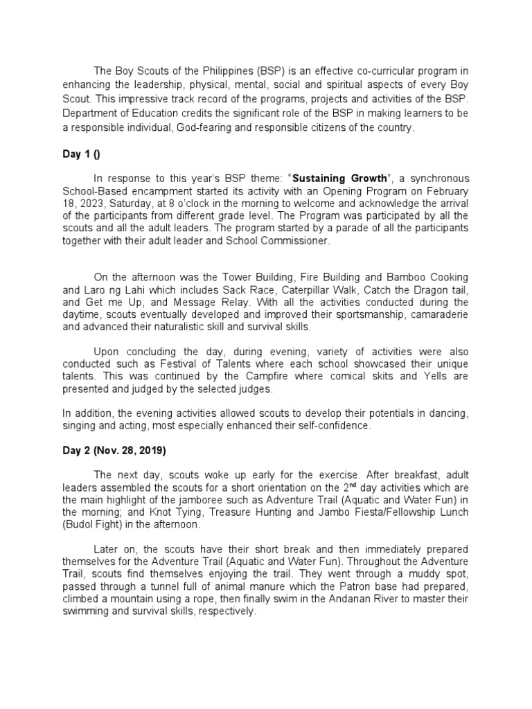 The Boy Scouts of The Philippines - Gen | PDF | Scouting