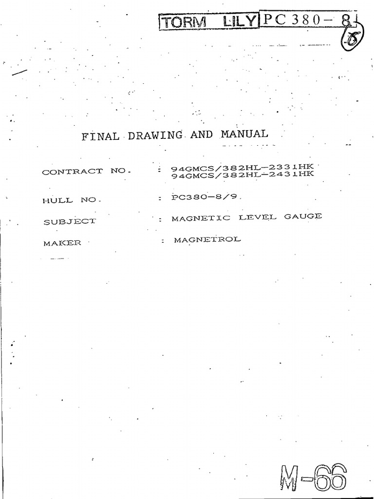 M-66 Final Drawing and Manual Magnetrol | PDF