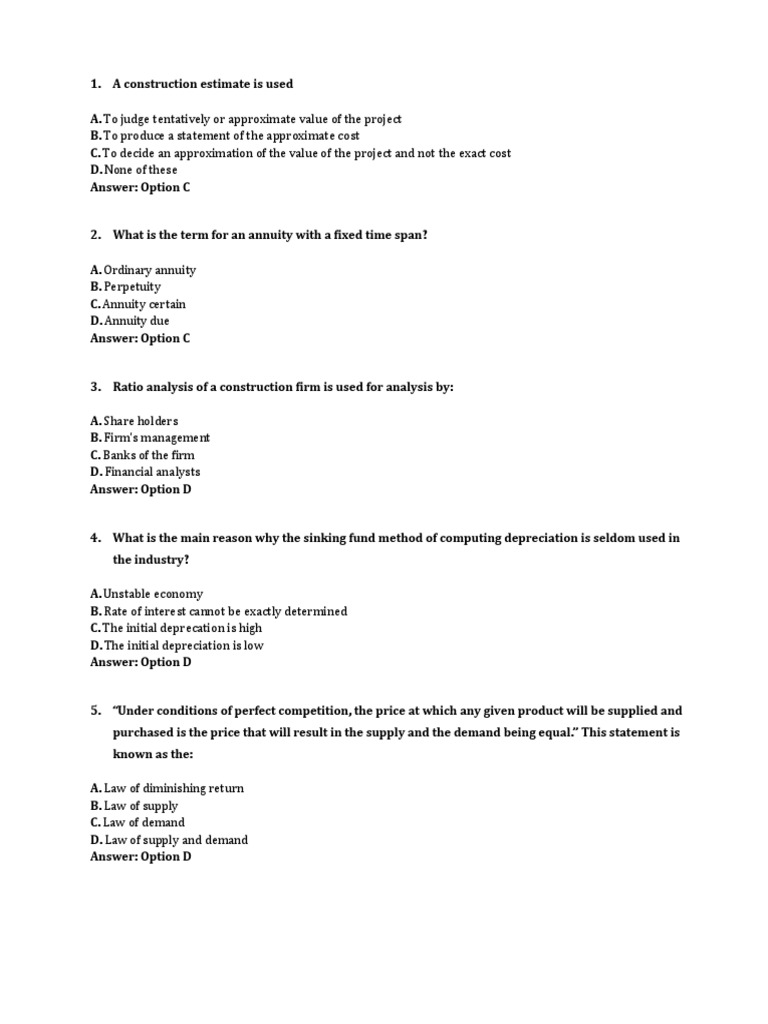Compiled Econ Objective Type From Examveda-1 | PDF | Net Present Value ...