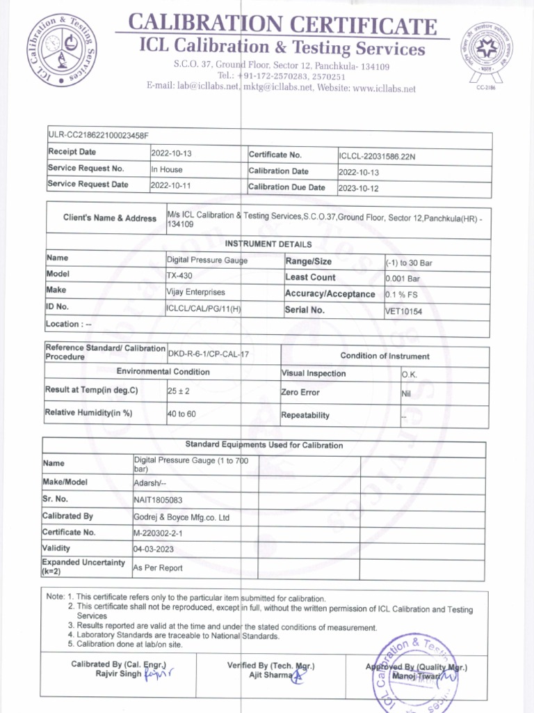 Calibration Certificate | PDF | Calibration | Regulation