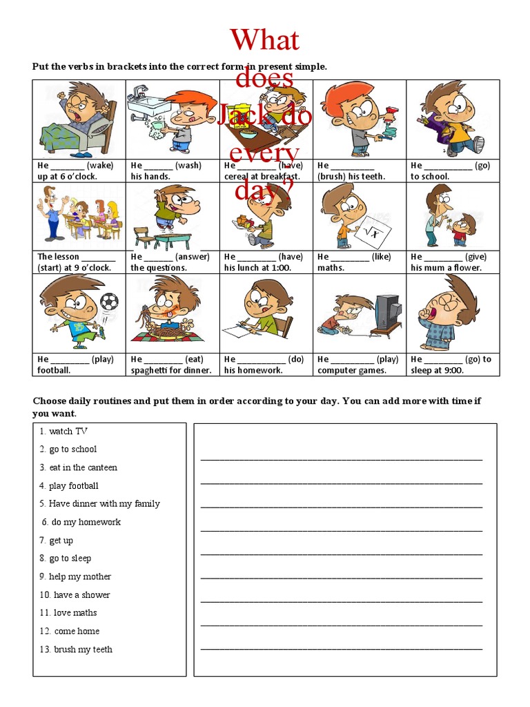 What Does Jack Do Every Day Writing Creative Writing Tasks - 120019 | PDF