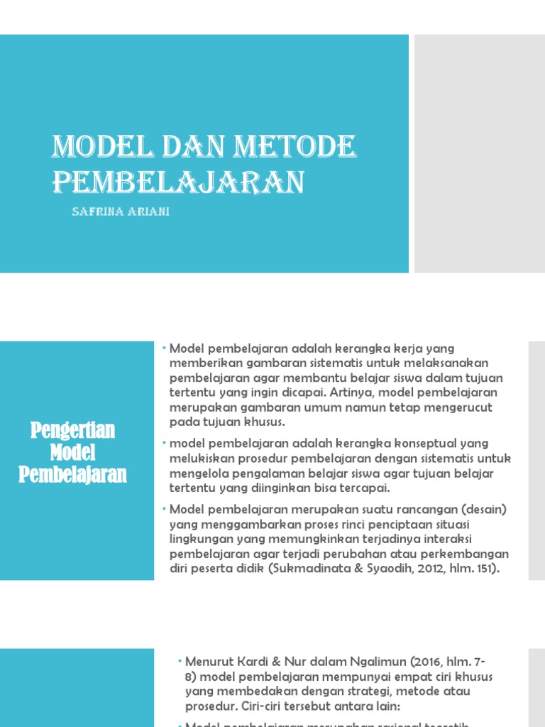 Model Dan Metode Pembelajaran | PDF